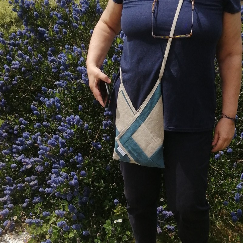 Pochette en lin Origami Patch Made in France |pièce unique